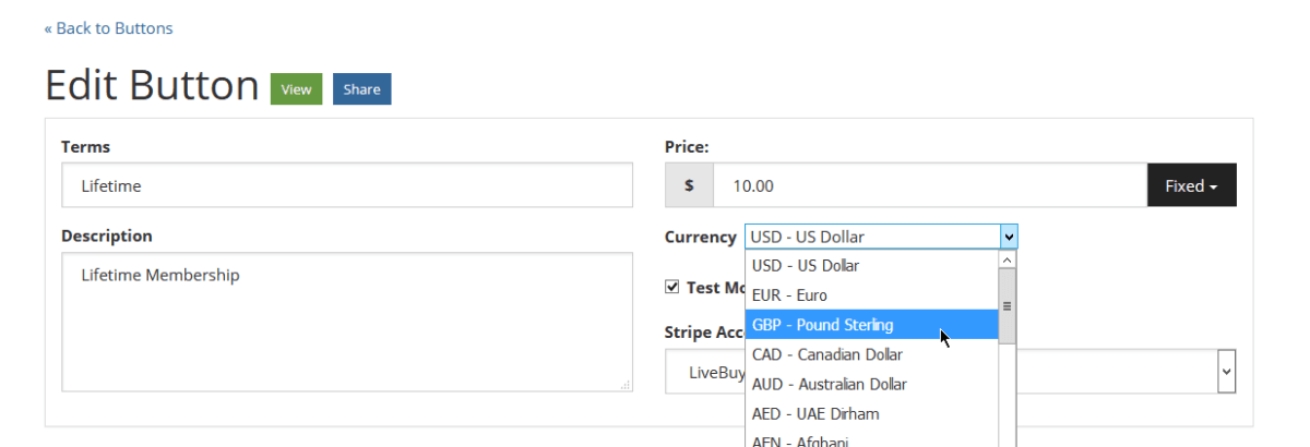 How to change your button’s currency – Buy Now Plus Docs